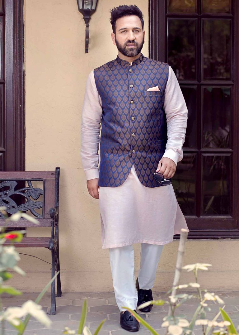 Buy Navy Blue Waistcoat for Men - Made To Order