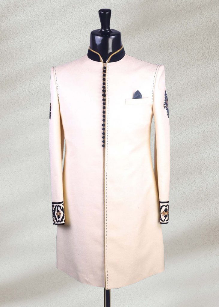 Buy Cream Color Sherwani for Wedding - Made to Measure