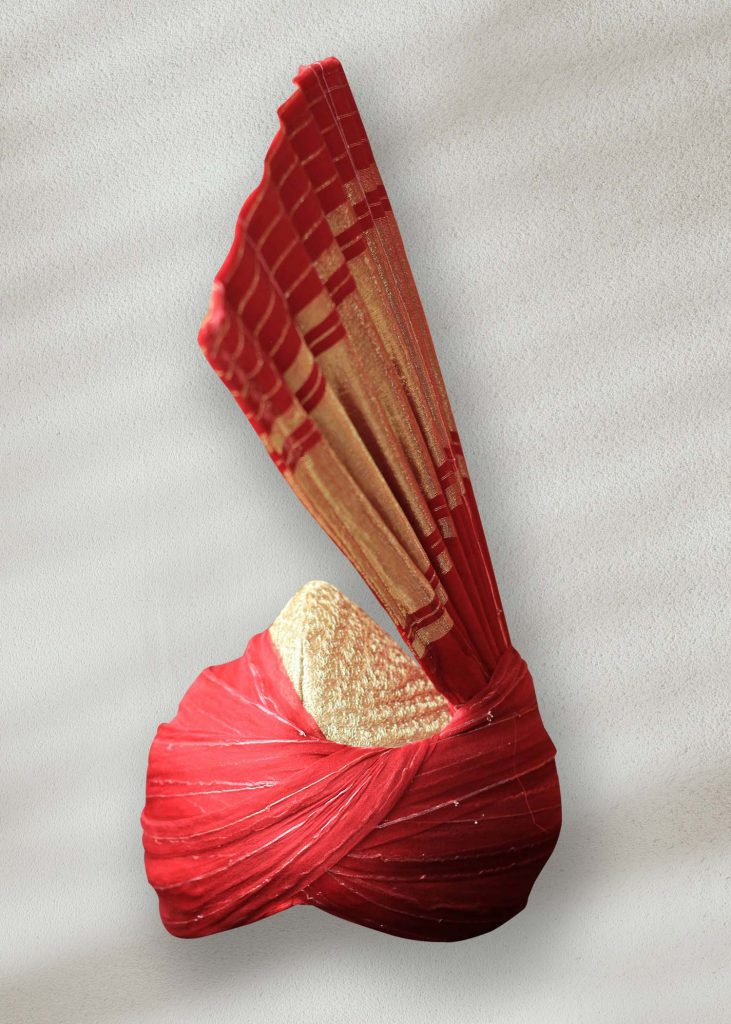 Buy Pure Red Turban with Golden Design - Shop Now
