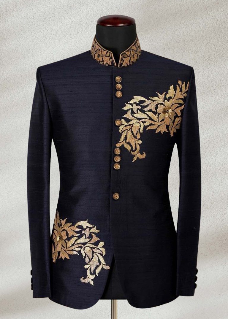 Buy Elegant Black Angled Cut Prince Suit - Shameel Khan