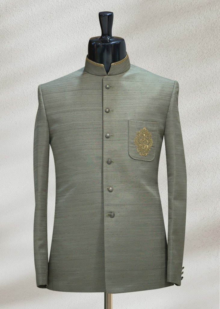 Buy Green Zari Embroidered Prince Suit - Made to Measure