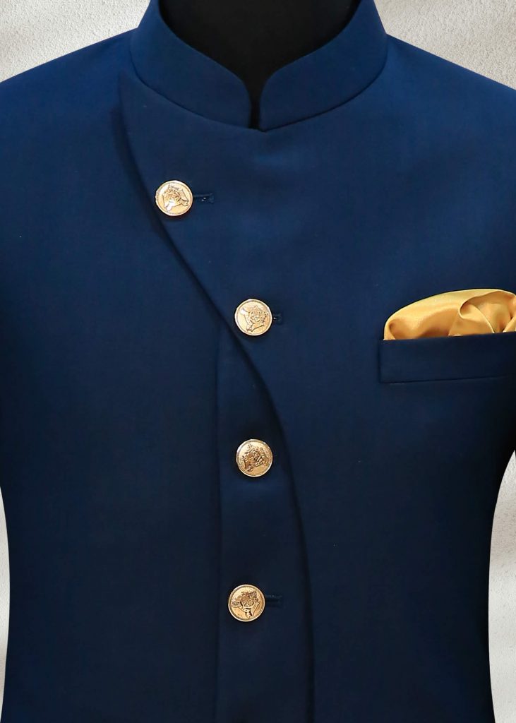 Buy Zinc Blue Angled Cut Prince Suit - Made to Measure