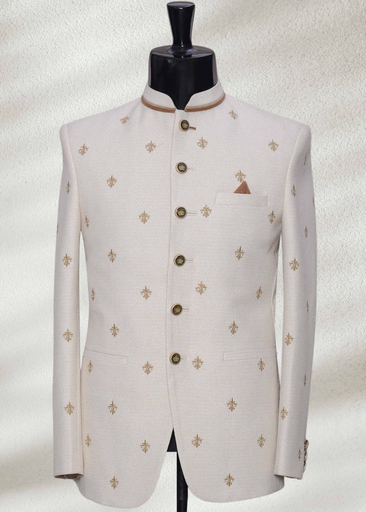 Buy Off White Embroidered Prince Suit - Made To Order