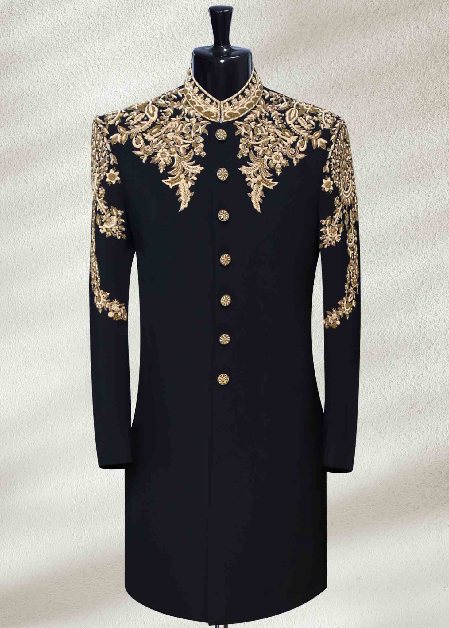 Buy Black Sherwani, Designer Black Sherwani - Shameel Khan