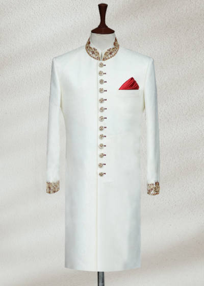 Buy White Sherwani, White Wedding Sherwani | Shameel Khan