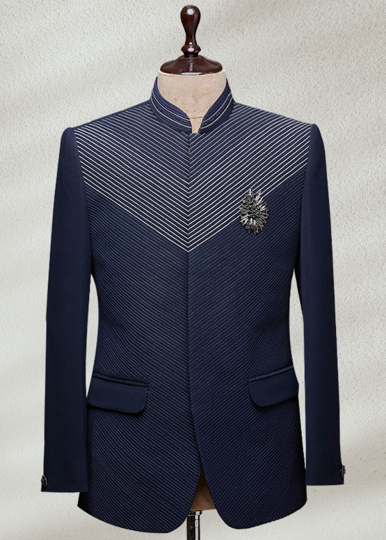 Buy Golden Texture Prince Coat - Shameel khan