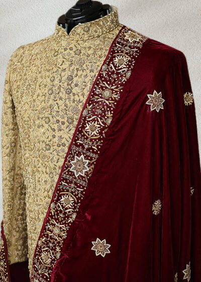 Buy Golden Sherwani Package for Groom - Made to Measure