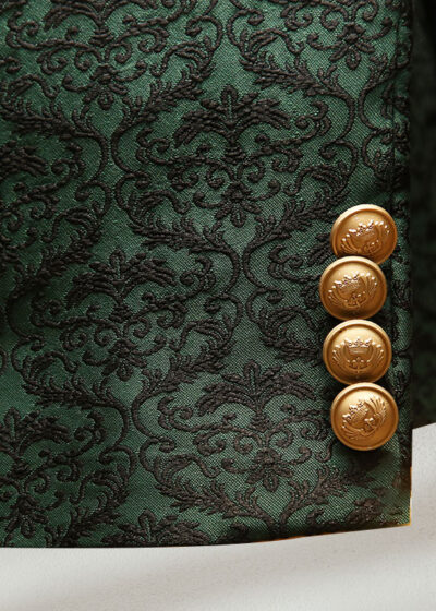 Buy Green and Black Prince Coat with Self Texture - Order Now