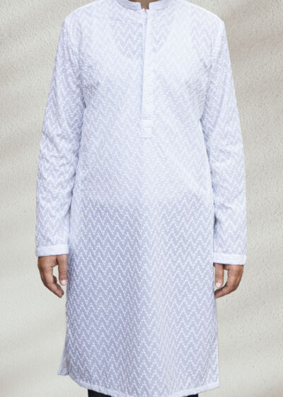 Buy Kurta in Pearl White Color with Chikankari embroidery